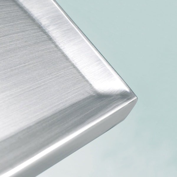 Stålbordplader - rustfrit stål med vulstkant - Alfa-Omega